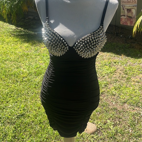 Joyce Leslie | Dresses | Vintage Joyce Leslie Spiked Bra Ruched Dress ...